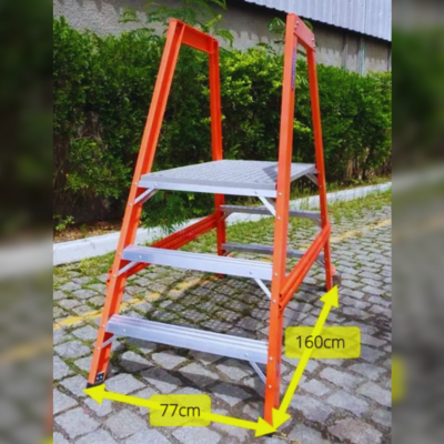 Escada Plataforma Trepadeira de Fibra de Vidro – ETP85 - Super Escadas